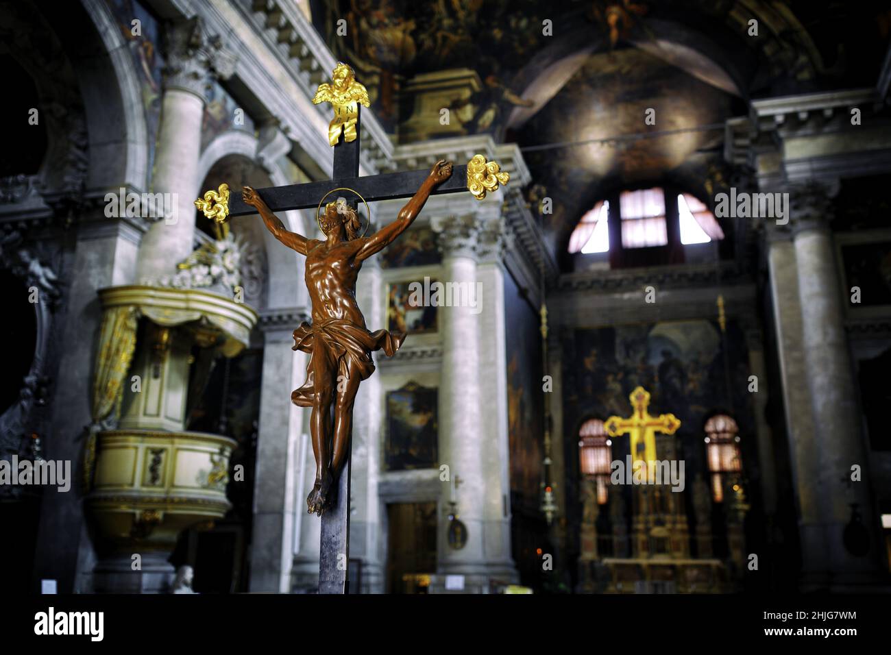 Church interior from altar hi-res stock photography and images - Alamy