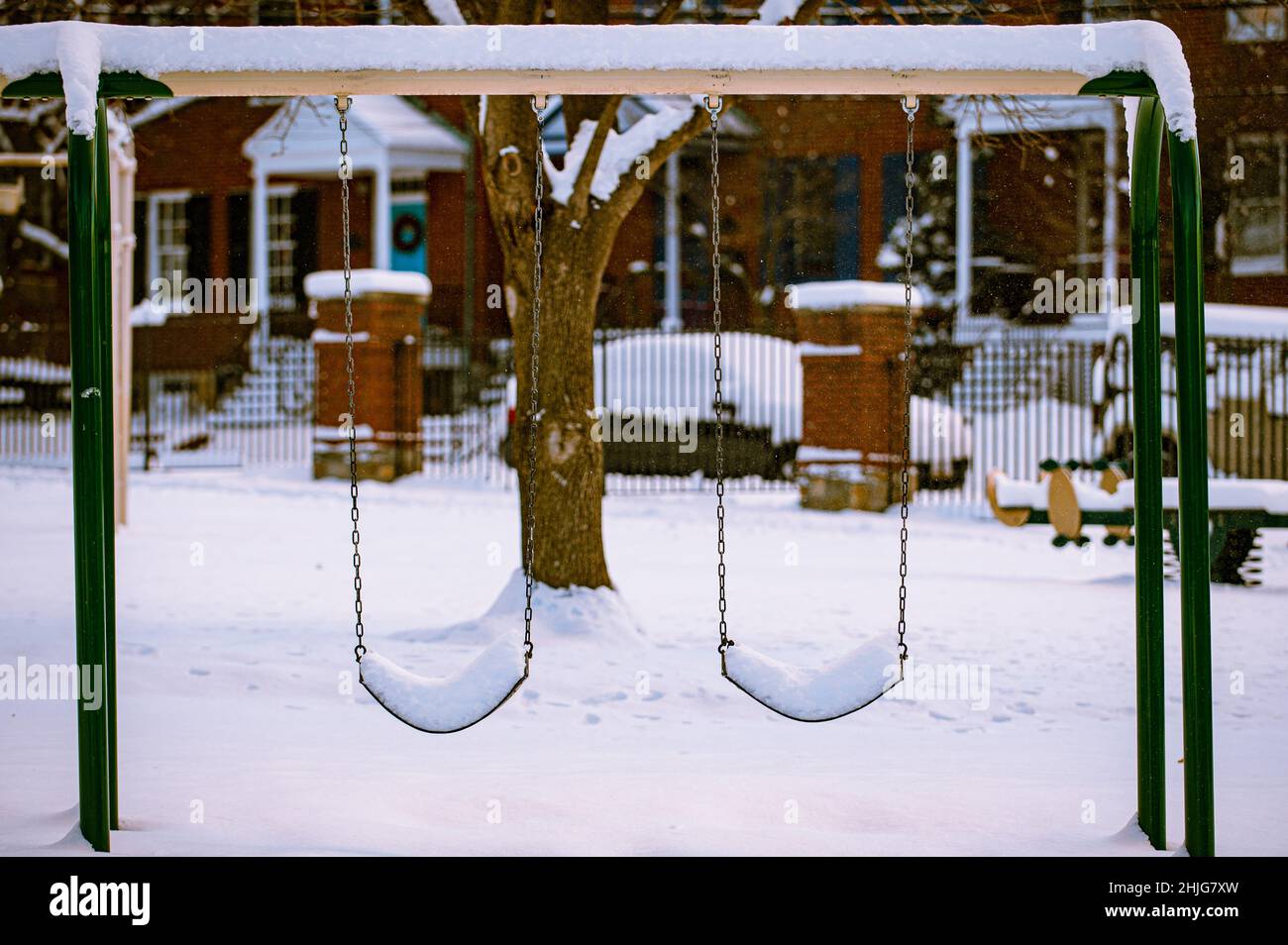 Snowy playground hi-res stock photography and images - Alamy