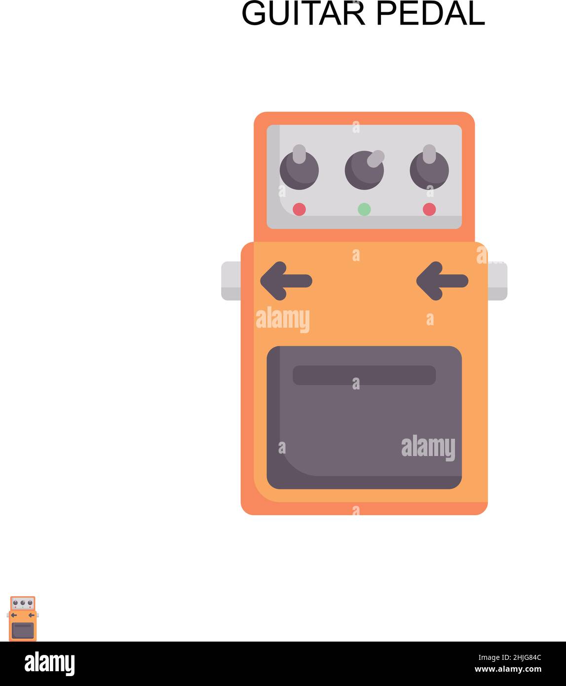 Guitar pedal Simple vector icon. Illustration symbol design template ...