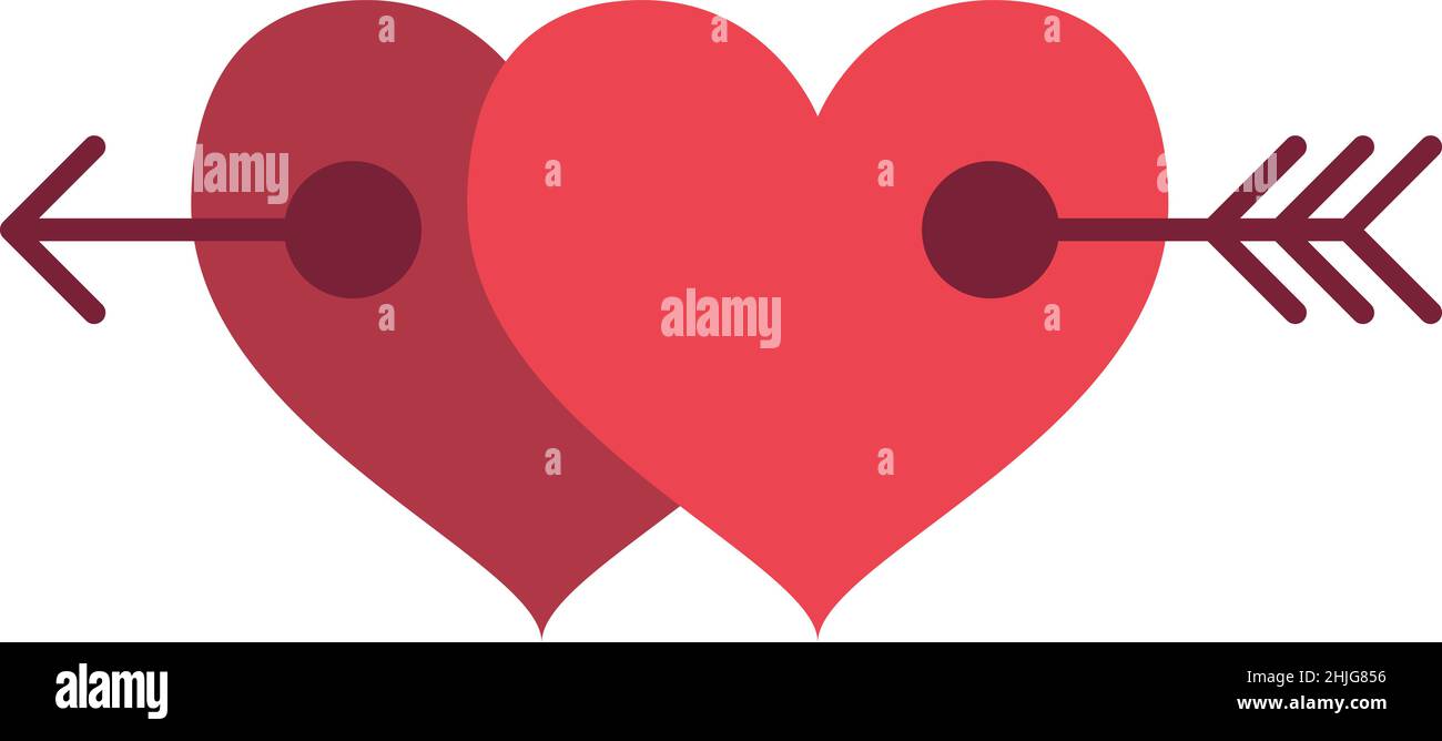 Two Heart With Arrow Filled Icon Vector Stock Vector Image & Art - Alamy