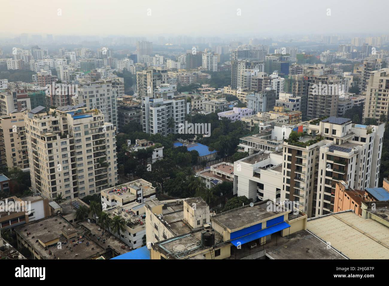 Dhaka, Bangladesh. 28th Jan, 2022. Aerial view of Gulshan area in Dhaka ...