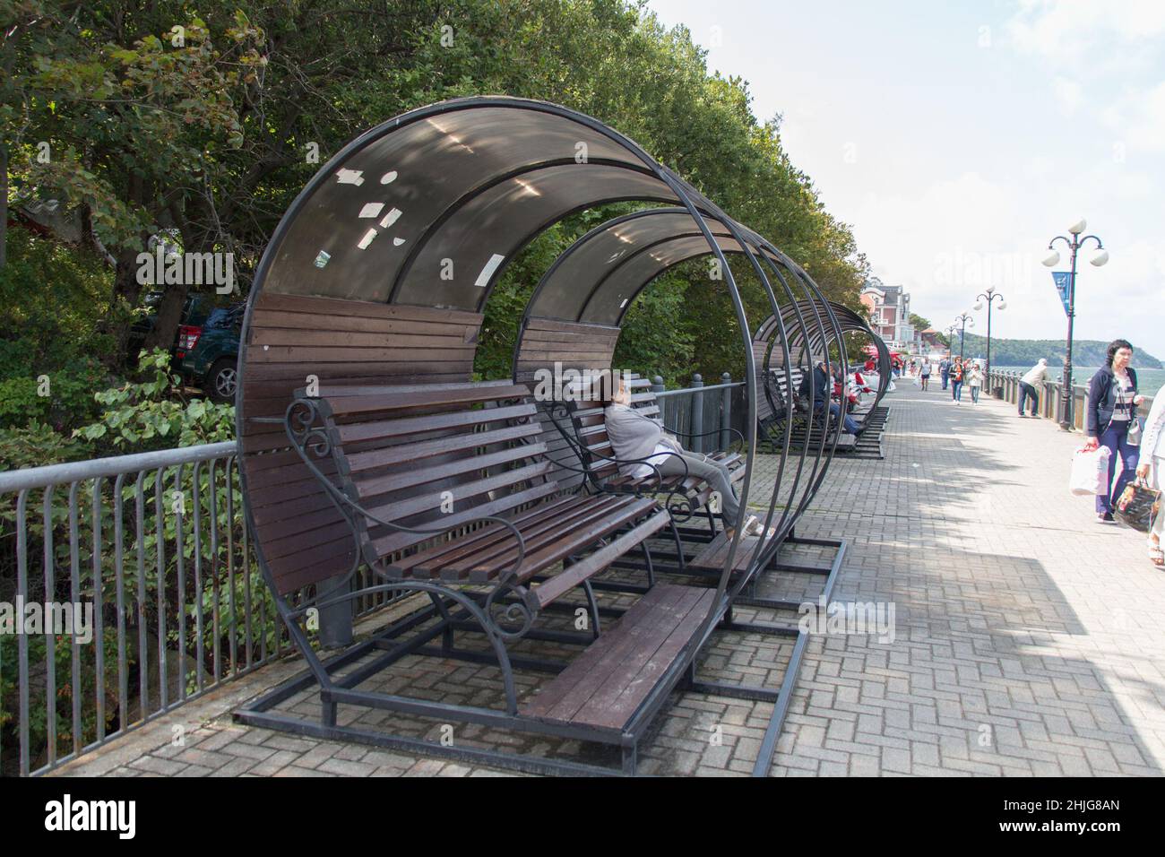 Svetlogorsk, Russia - August 08 2019: the view of people sitting on ...