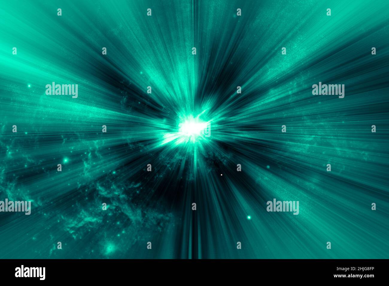 Green light rays particles hi-res stock photography and images - Alamy