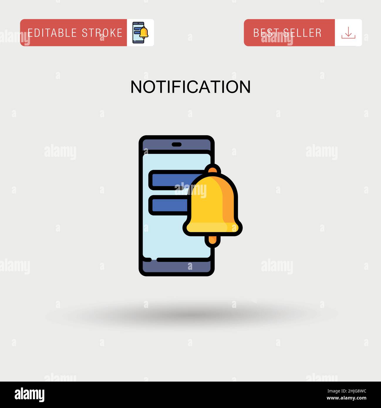 Notification Simple vector icon Stock Vector Image & Art - Alamy