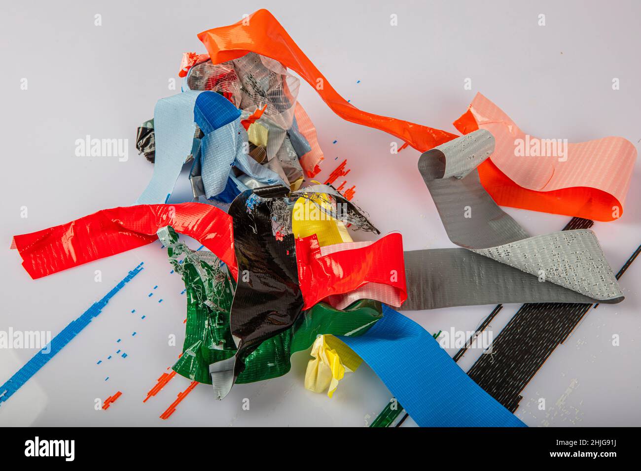 Colored duct tapes. Colorful rolls of rainbow colored adhesive tape on ...