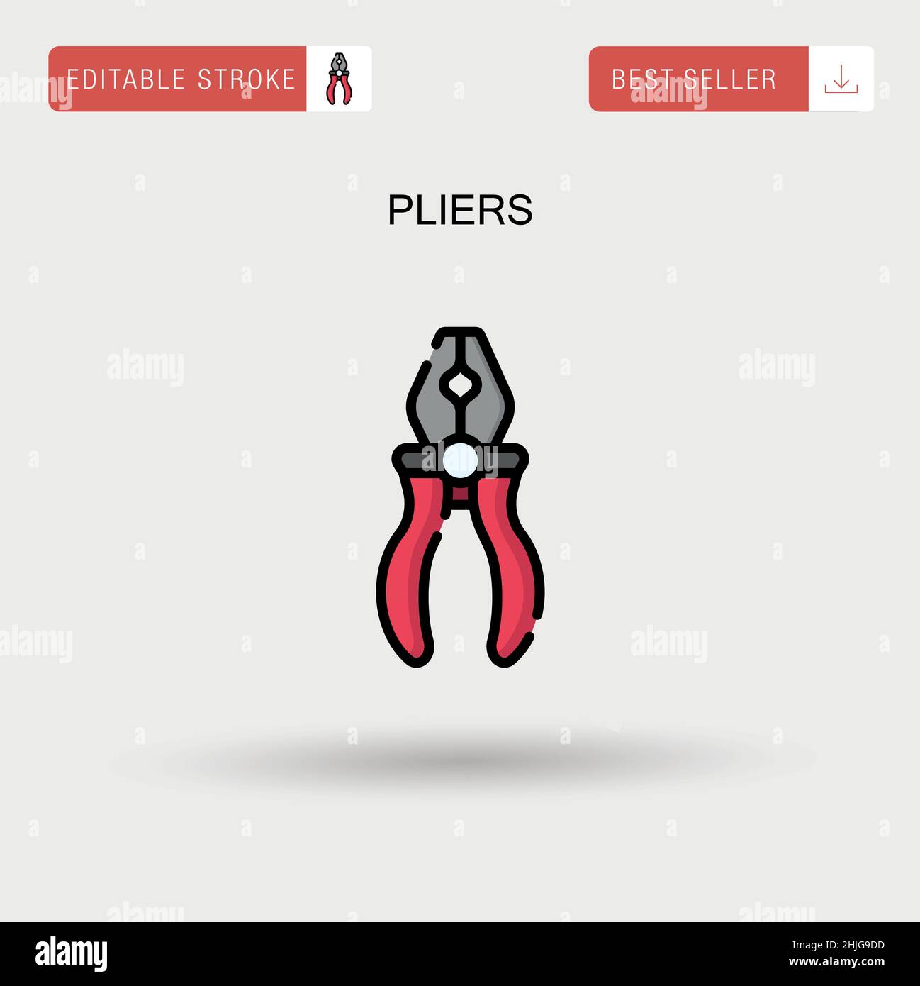 Pliers black red rubber Stock Vector Images - Alamy