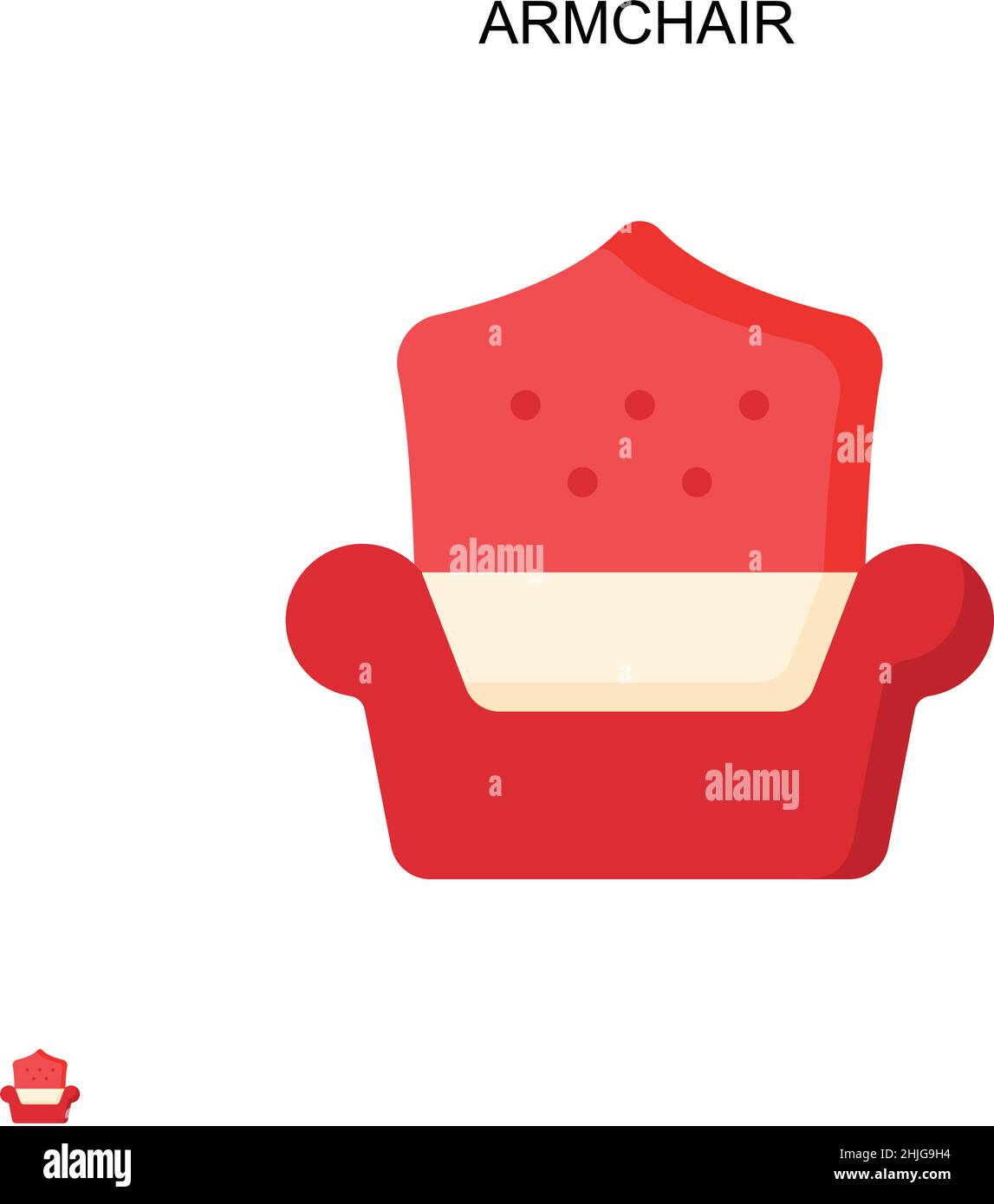 Armchair Simple vector icon. Illustration symbol design template for ...