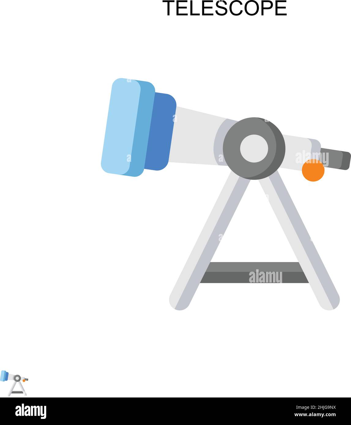 Telescope Simple vector icon. Illustration symbol design template for ...