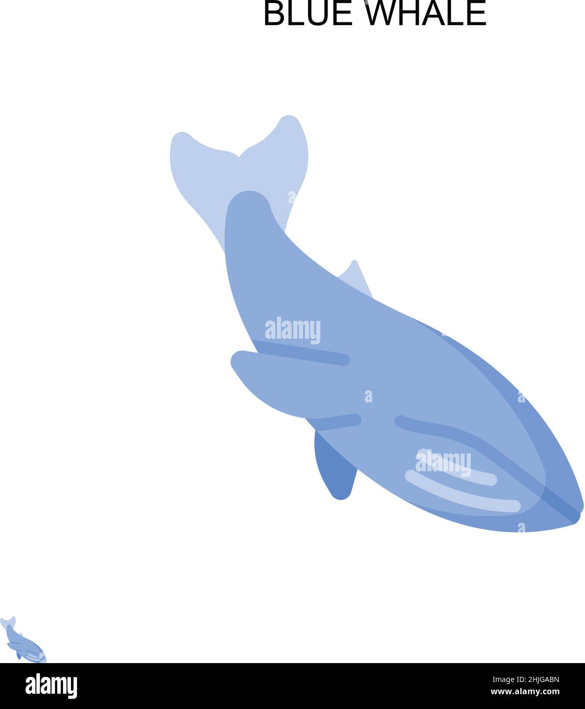 Blue whale Simple vector icon. Illustration symbol design template for ...