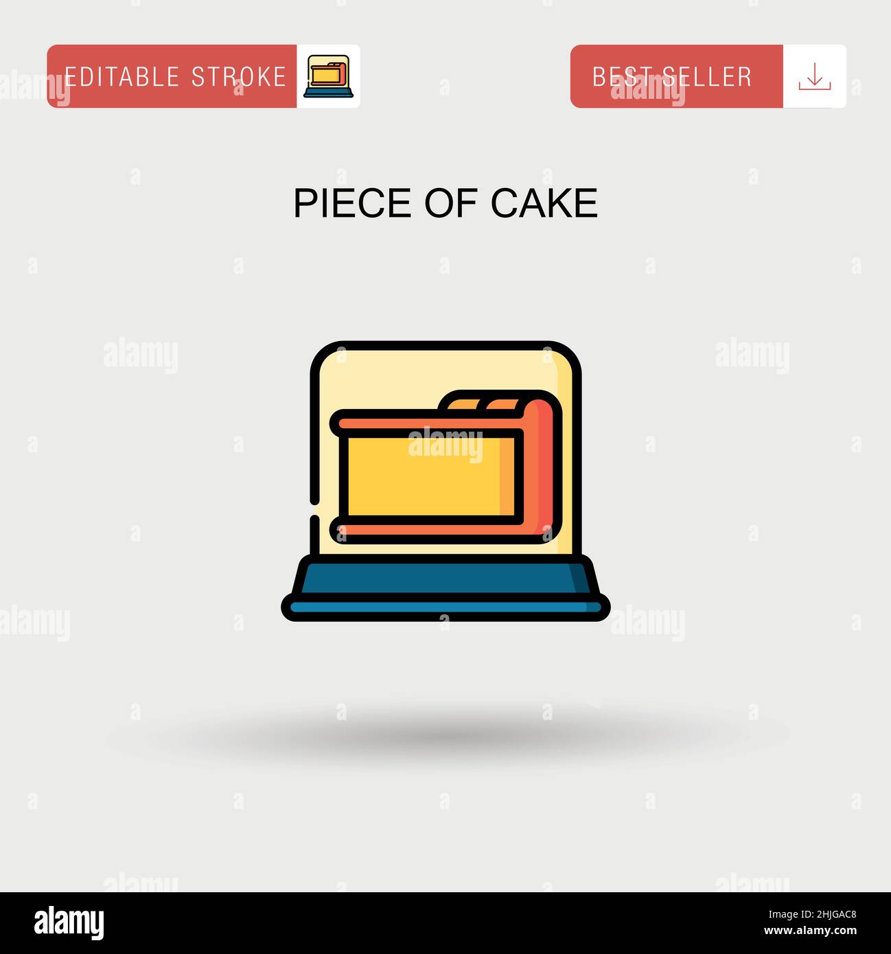 Cream slice cake icon Stock Vector Images - Alamy