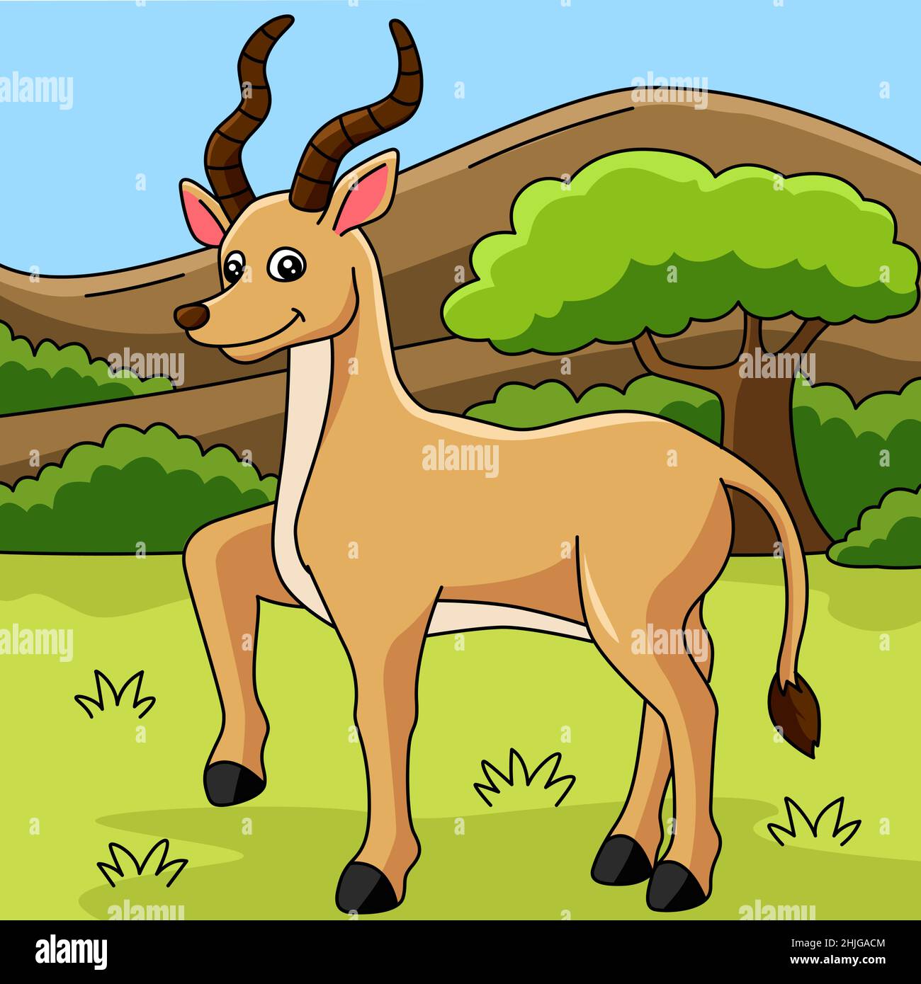 Antelope Cartoon Vector Colored Illustration Stock Vector Image & Art ...