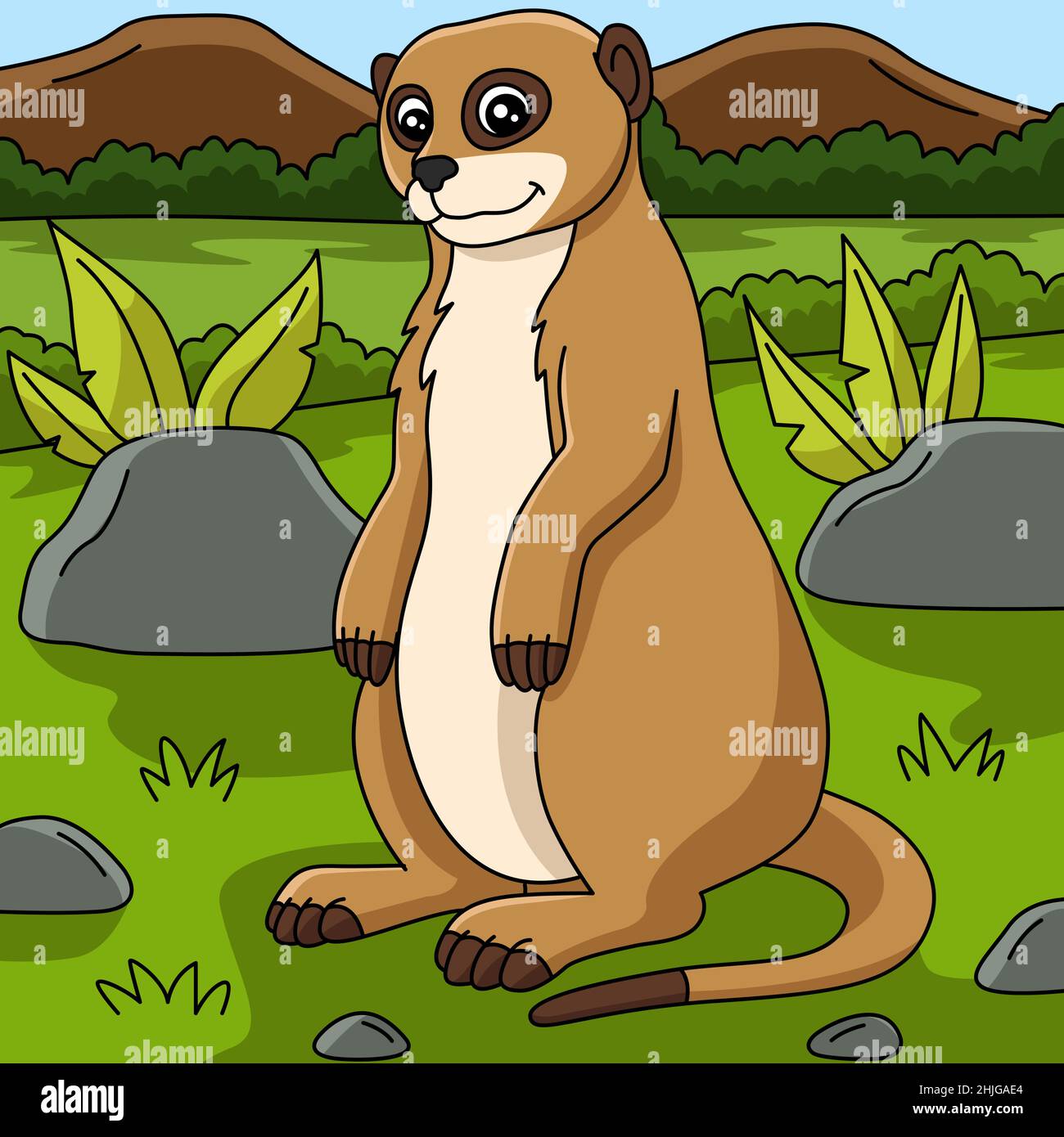 Meerkat Cartoon Vector Colored Illustration Stock Vector Image & Art ...