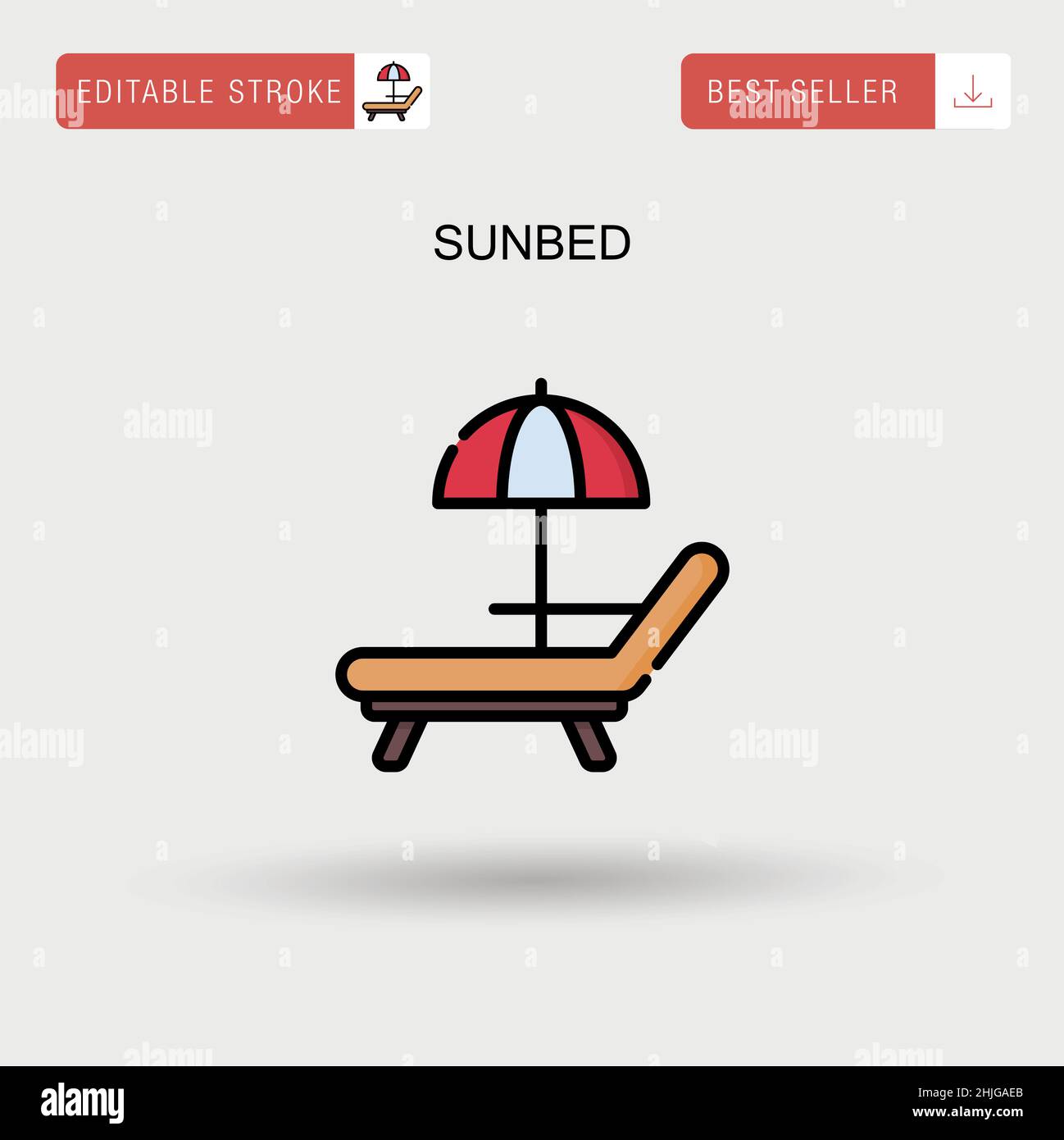 Sunbed Simple vector icon Stock Vector Image & Art - Alamy