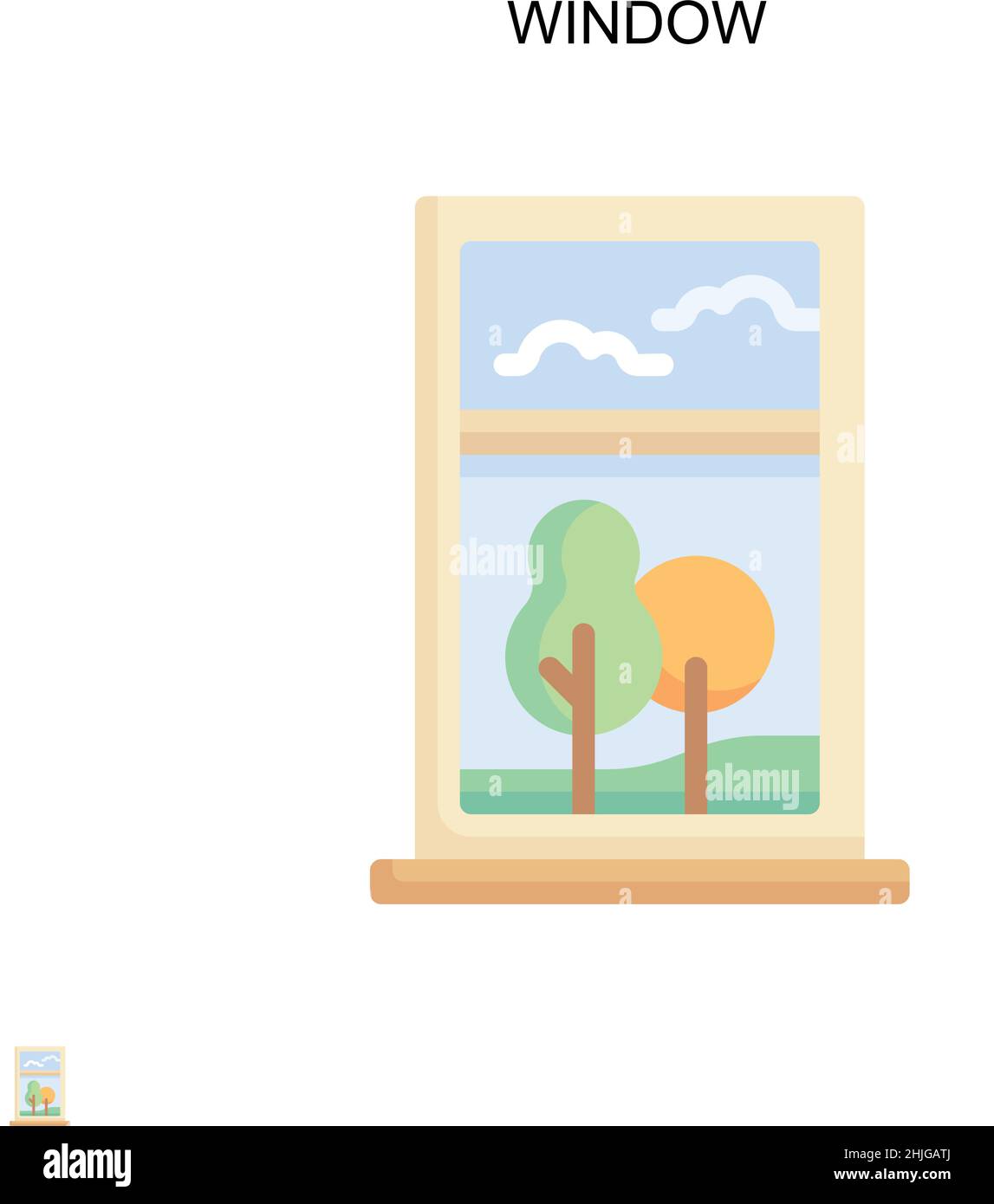 Window Simple vector icon. Illustration symbol design template for web ...