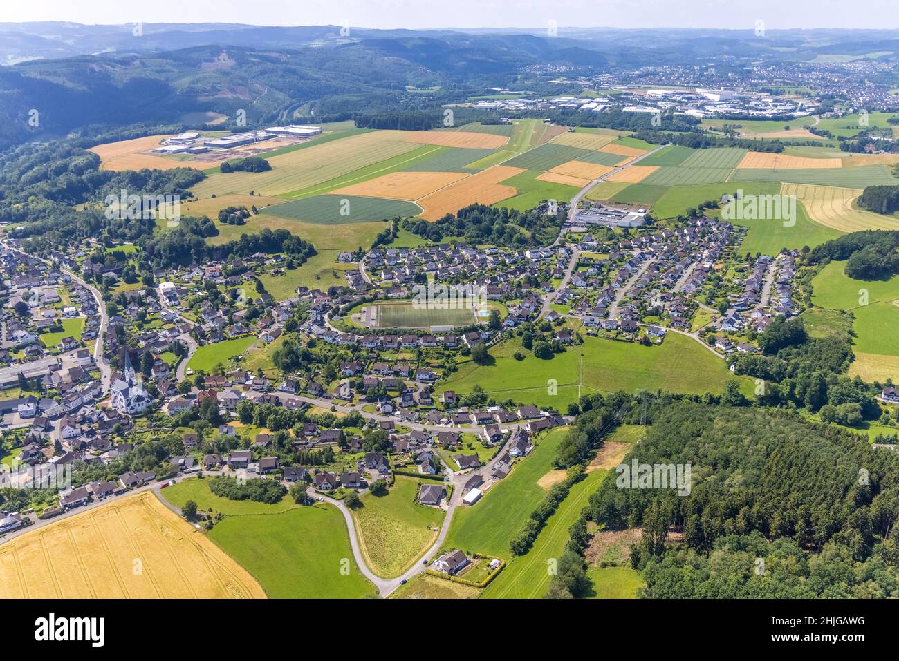 Village view and sports field heggen hi-res stock photography and ...