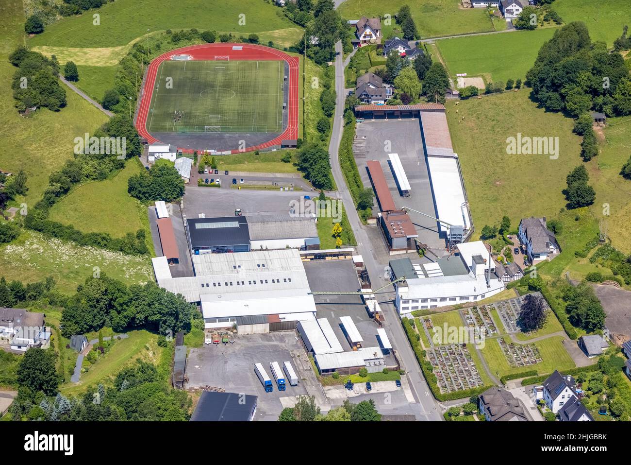 Sports field fretter and industrial area giebelscheidstrasse hi-res ...