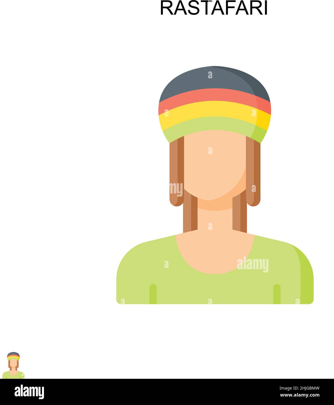 Rastafari Simple vector icon. Illustration symbol design template for web mobile UI element ...
