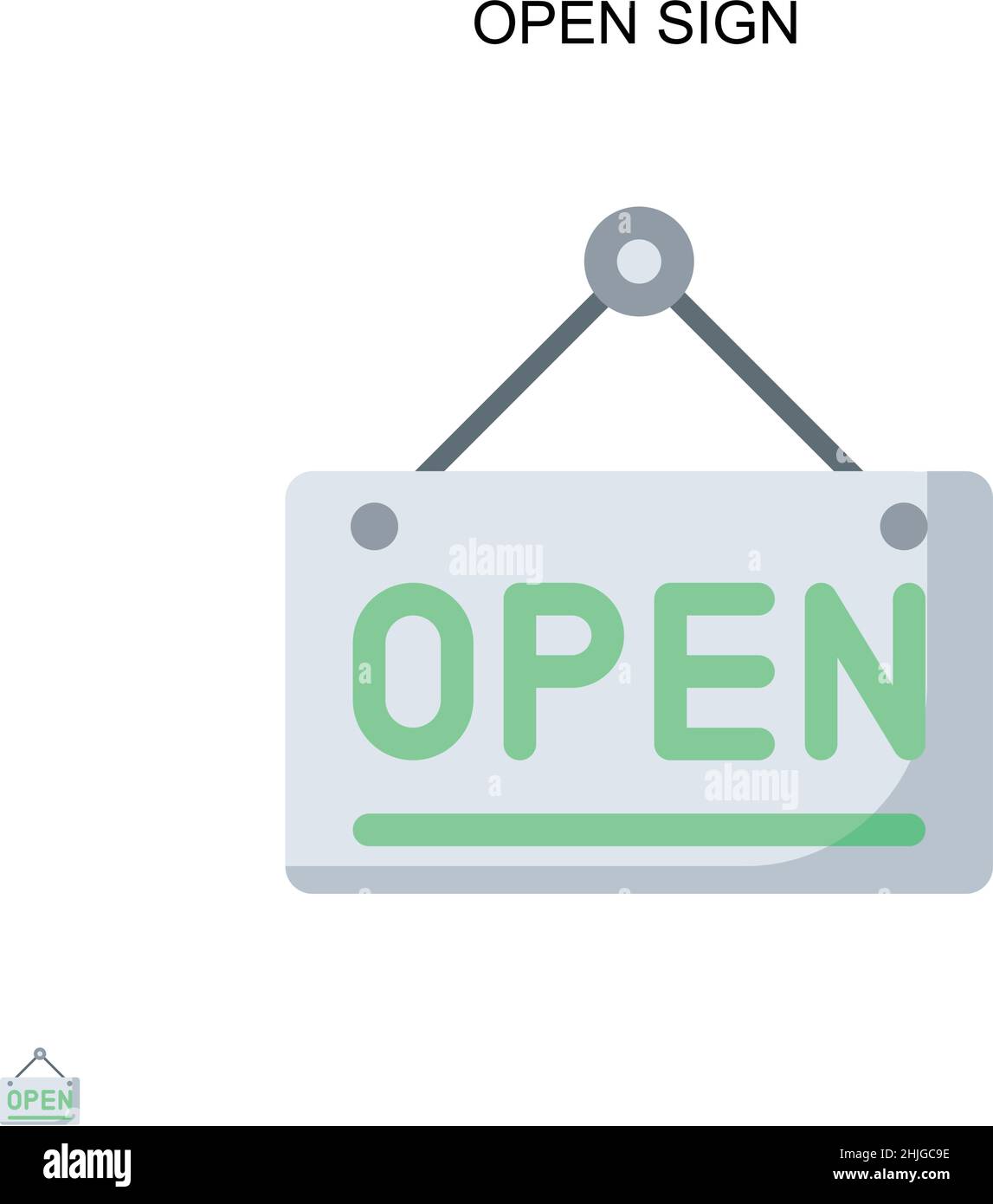 Open sign Simple vector icon. Illustration symbol design template for ...