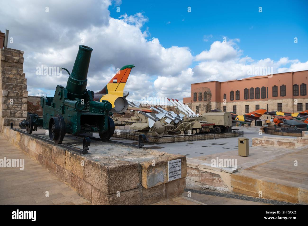 Cairo Egypt December 2021 Tanks and airplanes on display at the ...