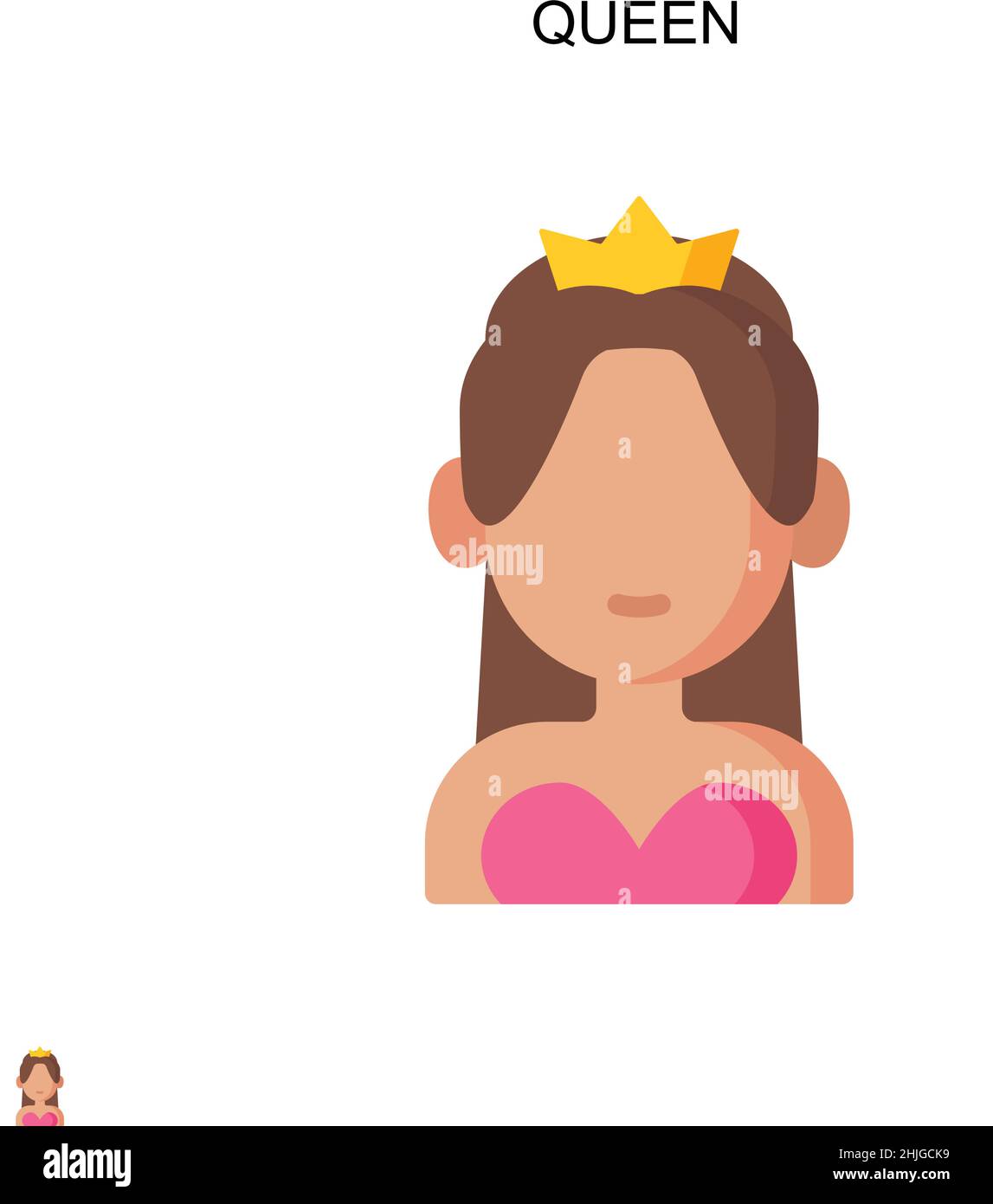 Queen Simple vector icon. Illustration symbol design template for web ...