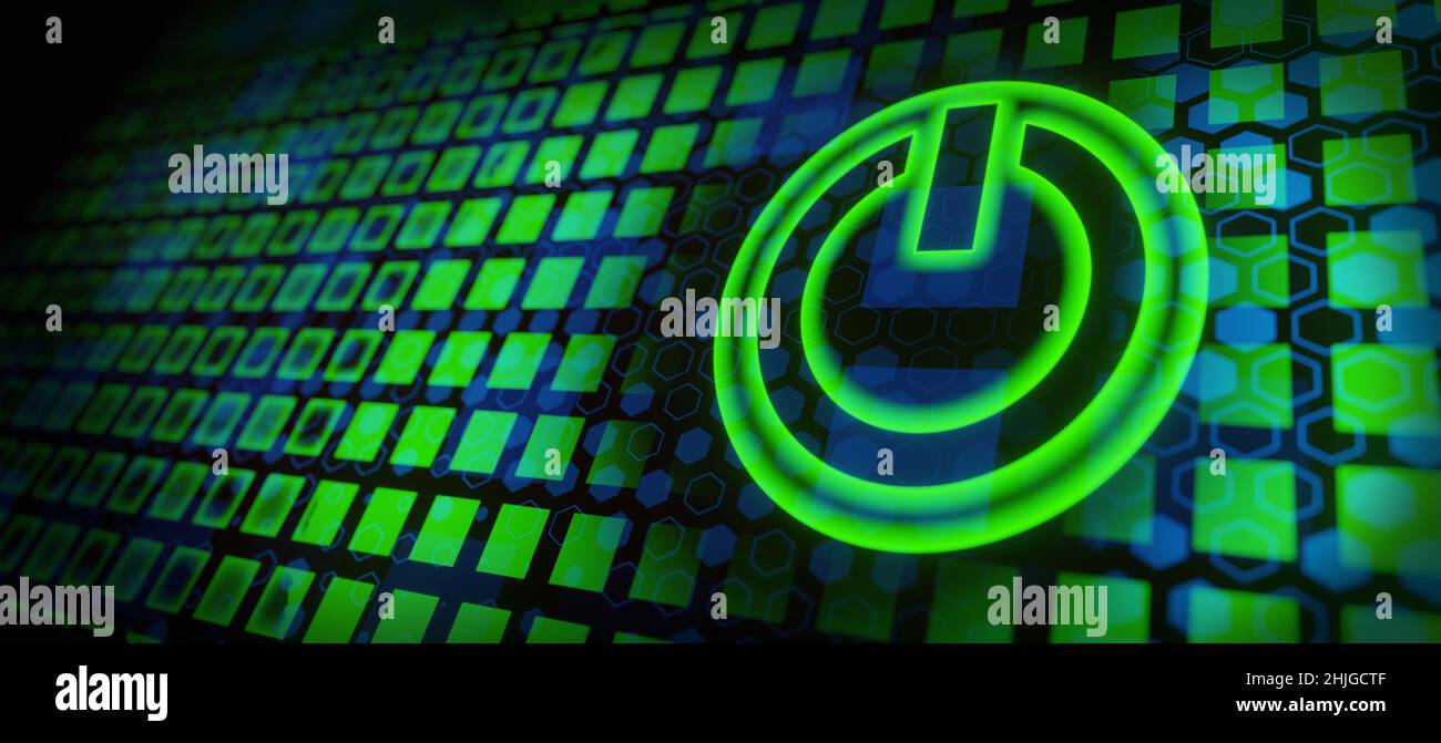 technology power button abstract background digital futuristic effect ...