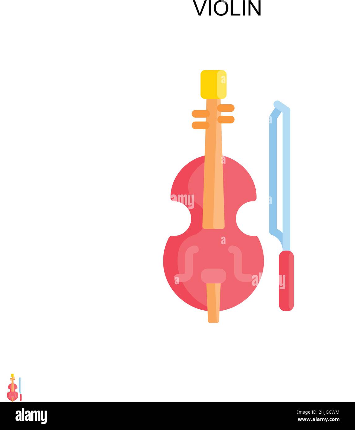 Violin Simple vector icon. Illustration symbol design template for web ...