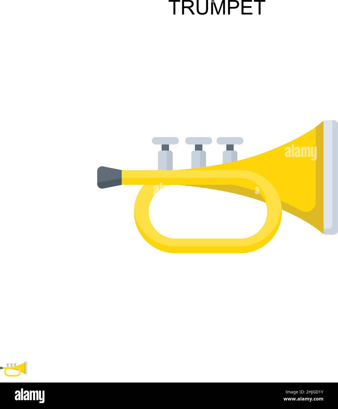 Trumpet Simple vector icon. Illustration symbol design template for web ...