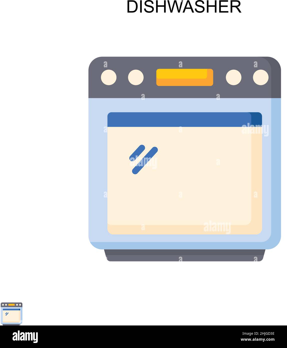 Dishwasher Simple vector icon. Illustration symbol design template for ...