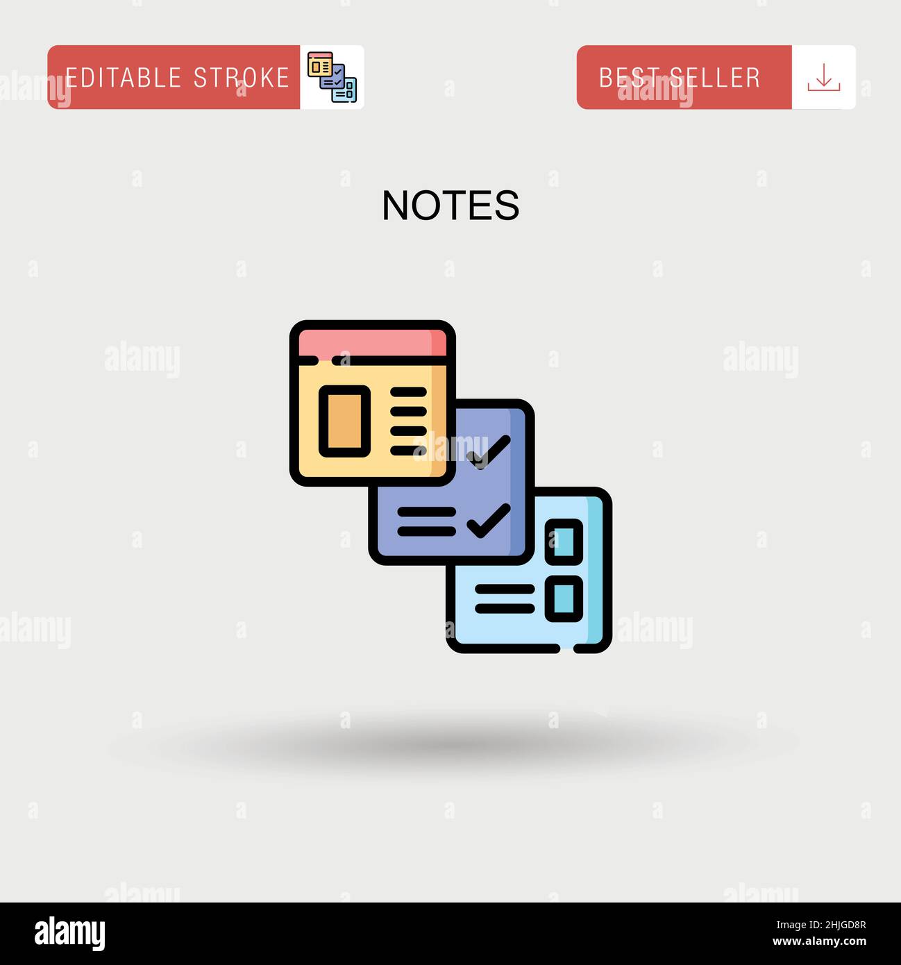 Notes Simple vector icon Stock Vector Image & Art - Alamy