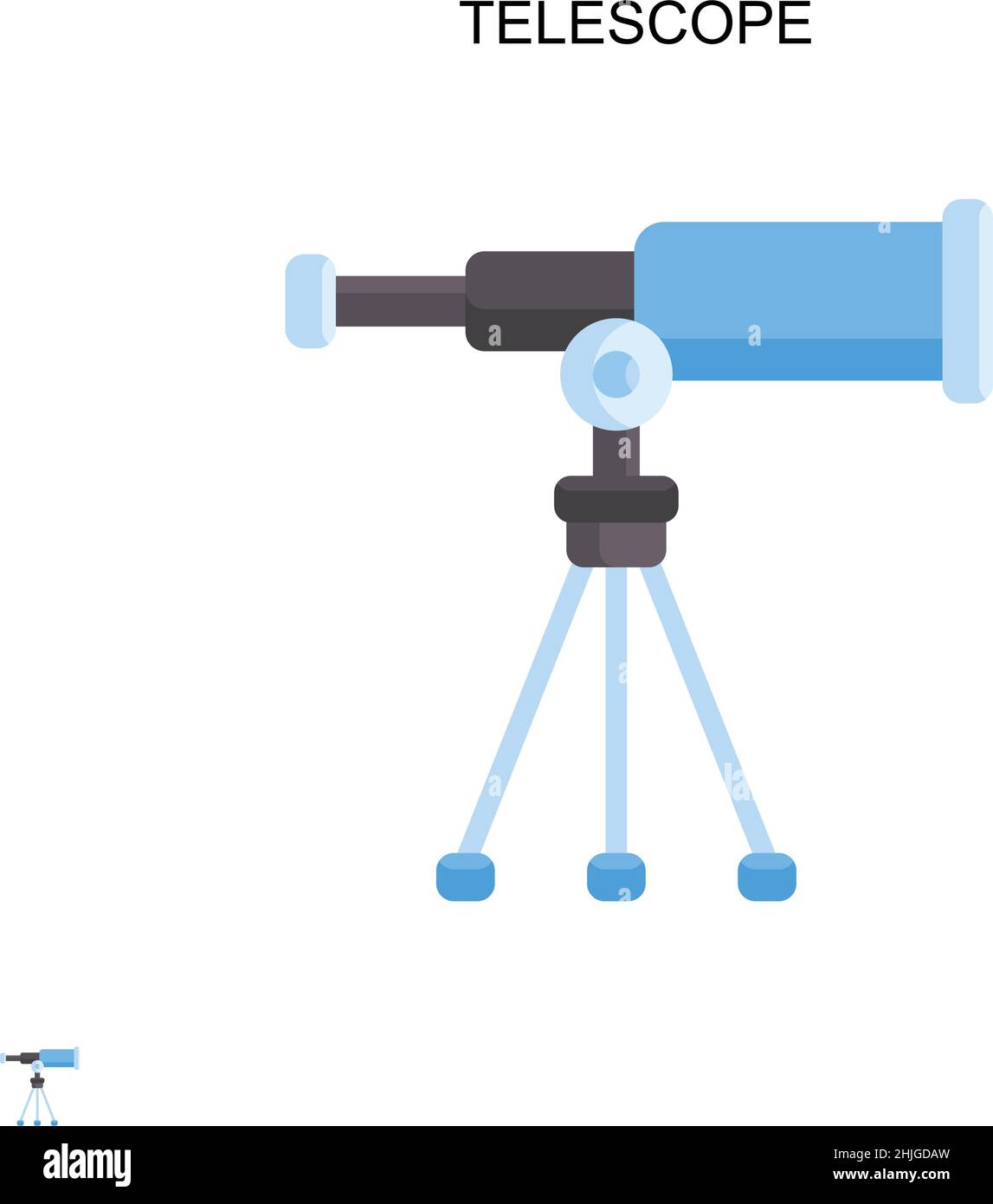 Telescope Simple vector icon. Illustration symbol design template for ...