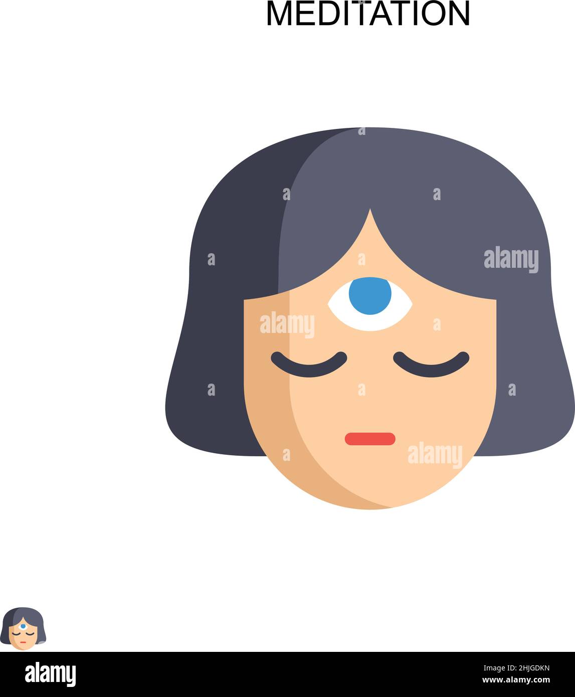 Meditation Simple vector icon. Illustration symbol design template for ...