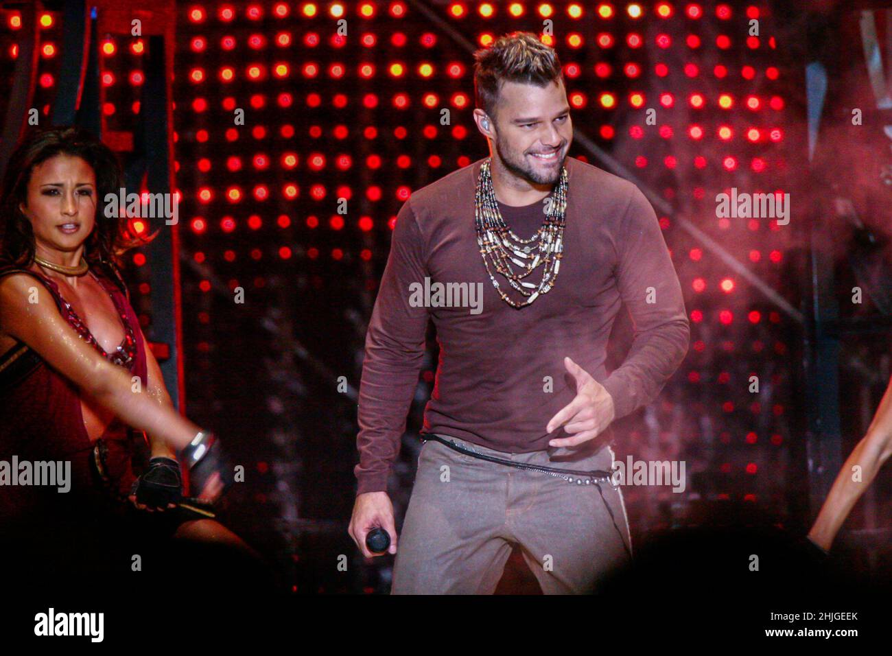Ricky Martin, Puerto Rican singer in concert at the 2008 Expoforum in ...