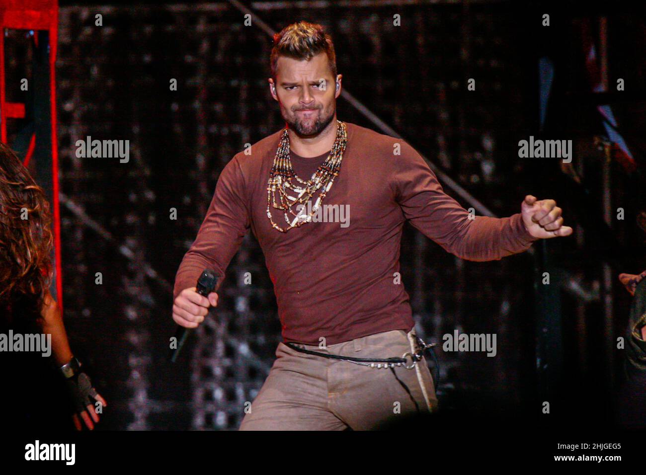 Ricky Martin, Puerto Rican singer in concert at the 2008 Expoforum in ...