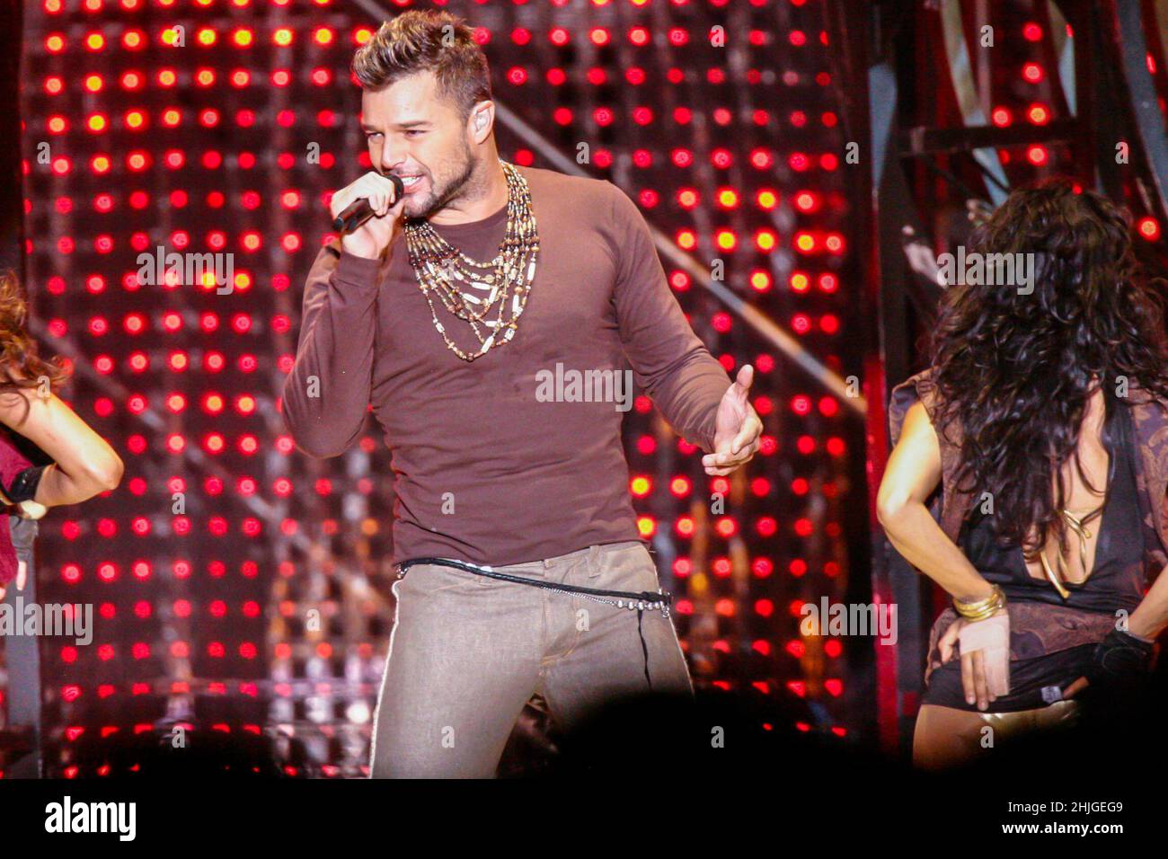 Ricky Martin, Puerto Rican singer in concert at the 2008 Expoforum in ...