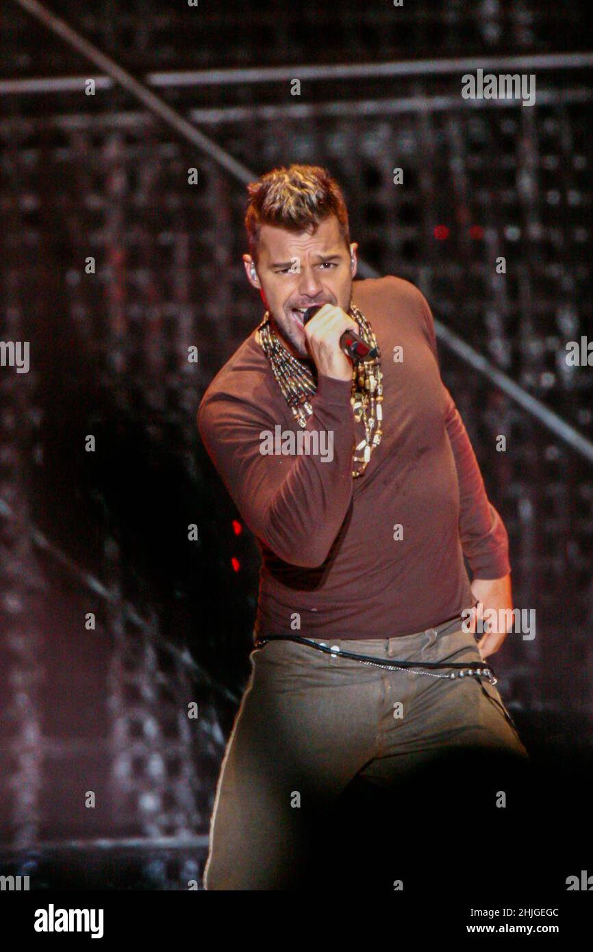 Ricky Martin, Puerto Rican singer in concert at the 2008 Expoforum in ...
