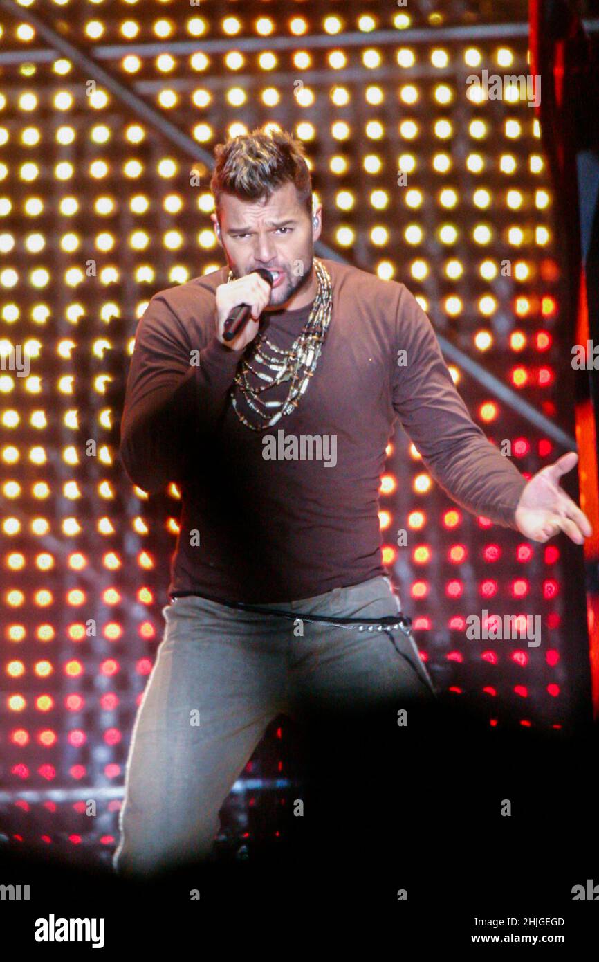 Ricky Martin, Puerto Rican singer in concert at the 2008 Expoforum in ...