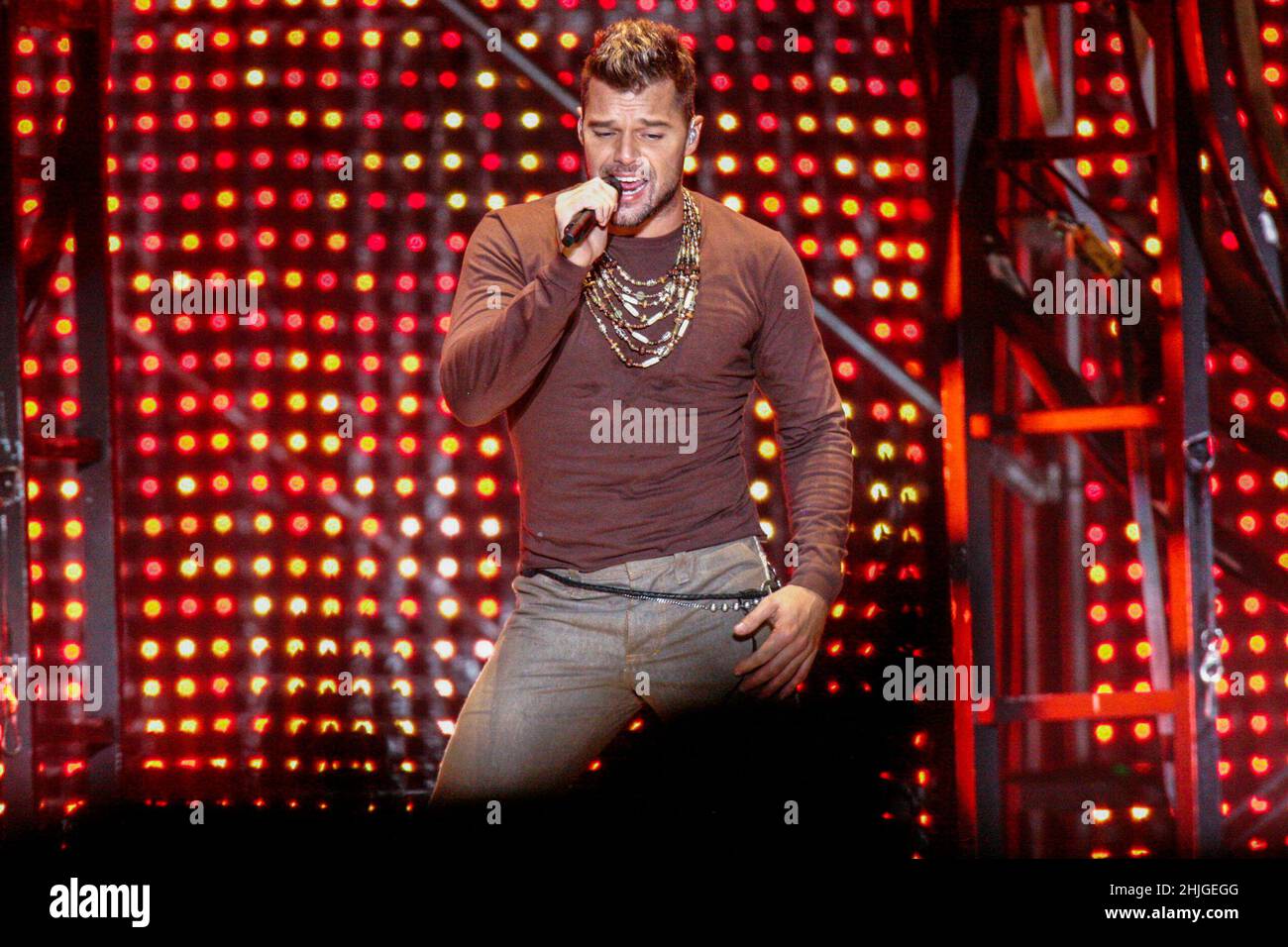 Ricky Martin, Puerto Rican singer in concert at the 2008 Expoforum in ...