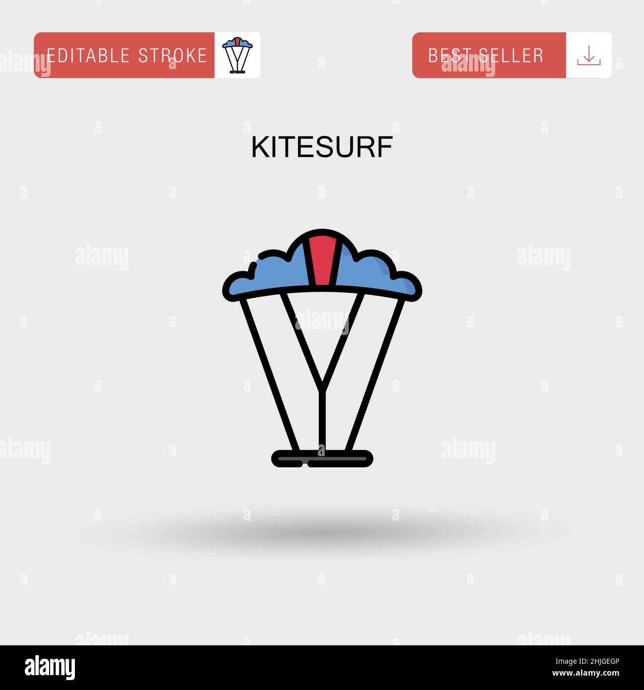 Kitesurf Simple vector icon Stock Vector Image & Art - Alamy