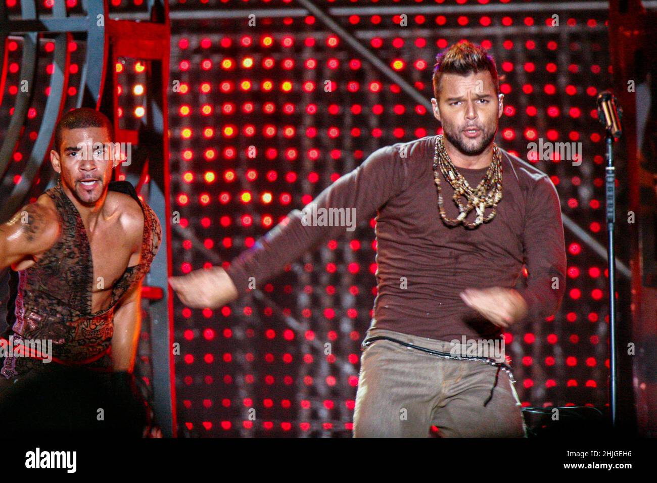 Ricky Martin, Puerto Rican singer in concert at the 2008 Expoforum in ...