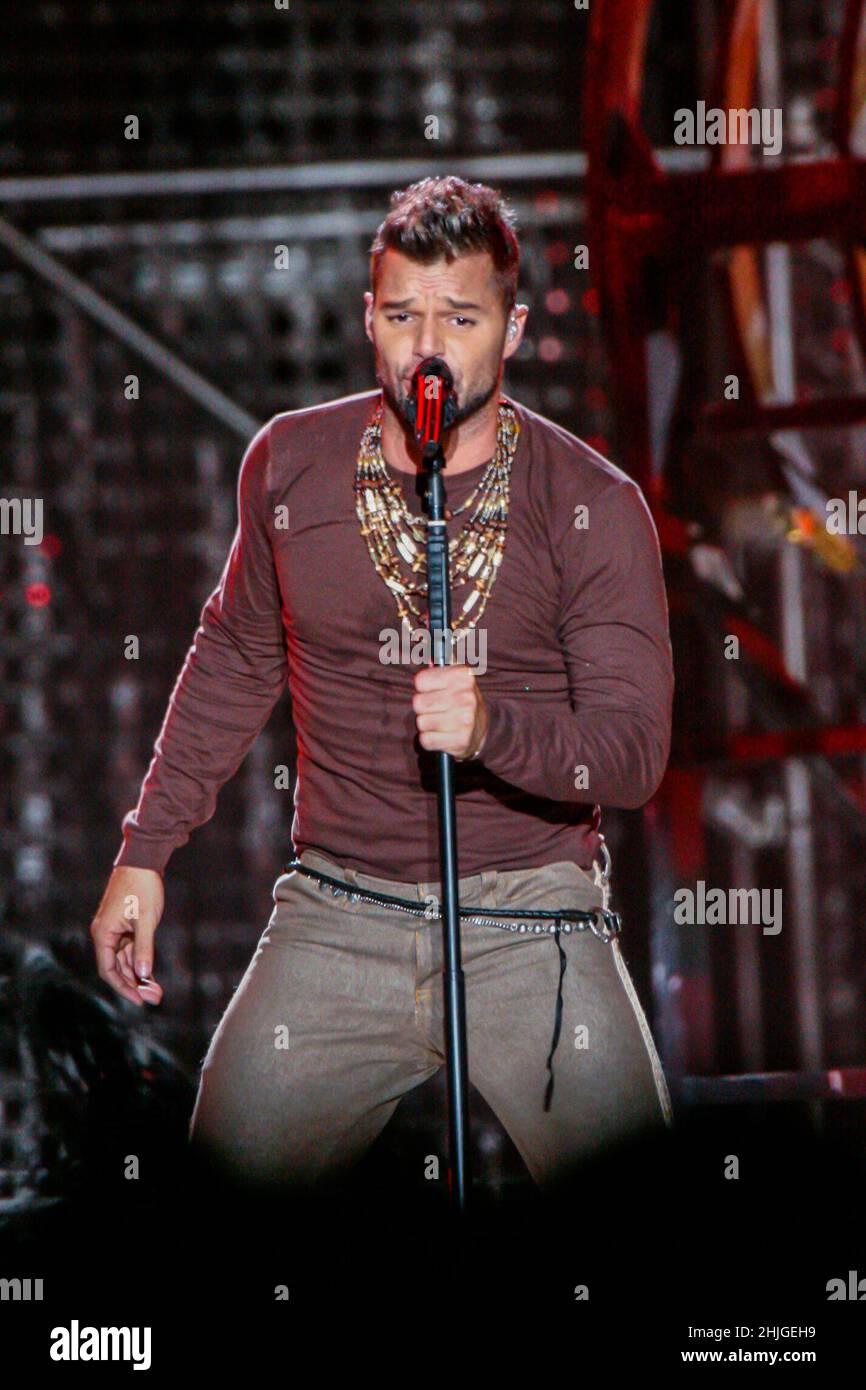 Ricky Martin, Puerto Rican singer in concert at the 2008 Expoforum in ...
