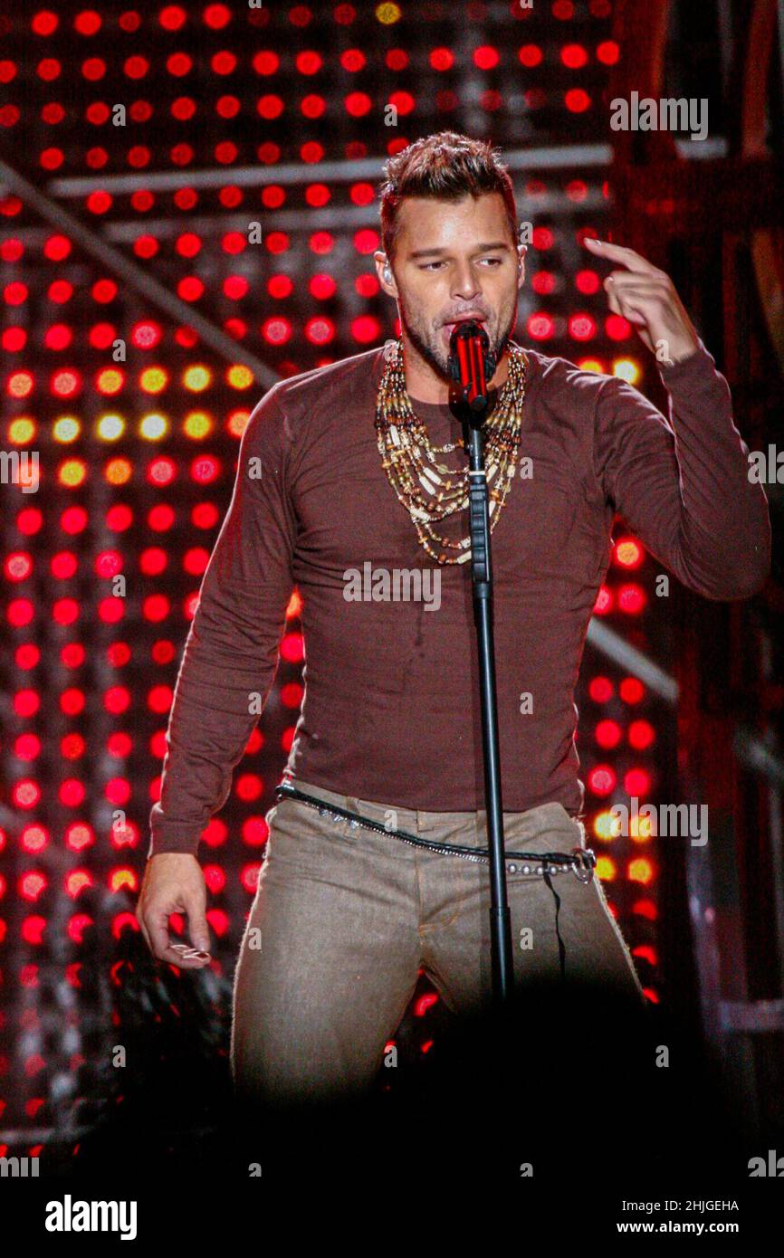 Ricky Martin, Puerto Rican singer in concert at the 2008 Expoforum in ...