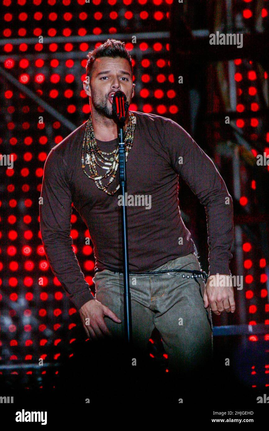 Ricky Martin, Puerto Rican singer in concert at the 2008 Expoforum in ...