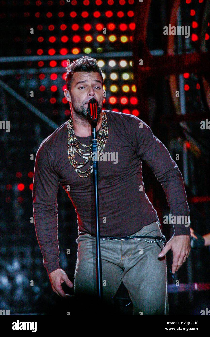 Ricky Martin, Puerto Rican singer in concert at the 2008 Expoforum in ...