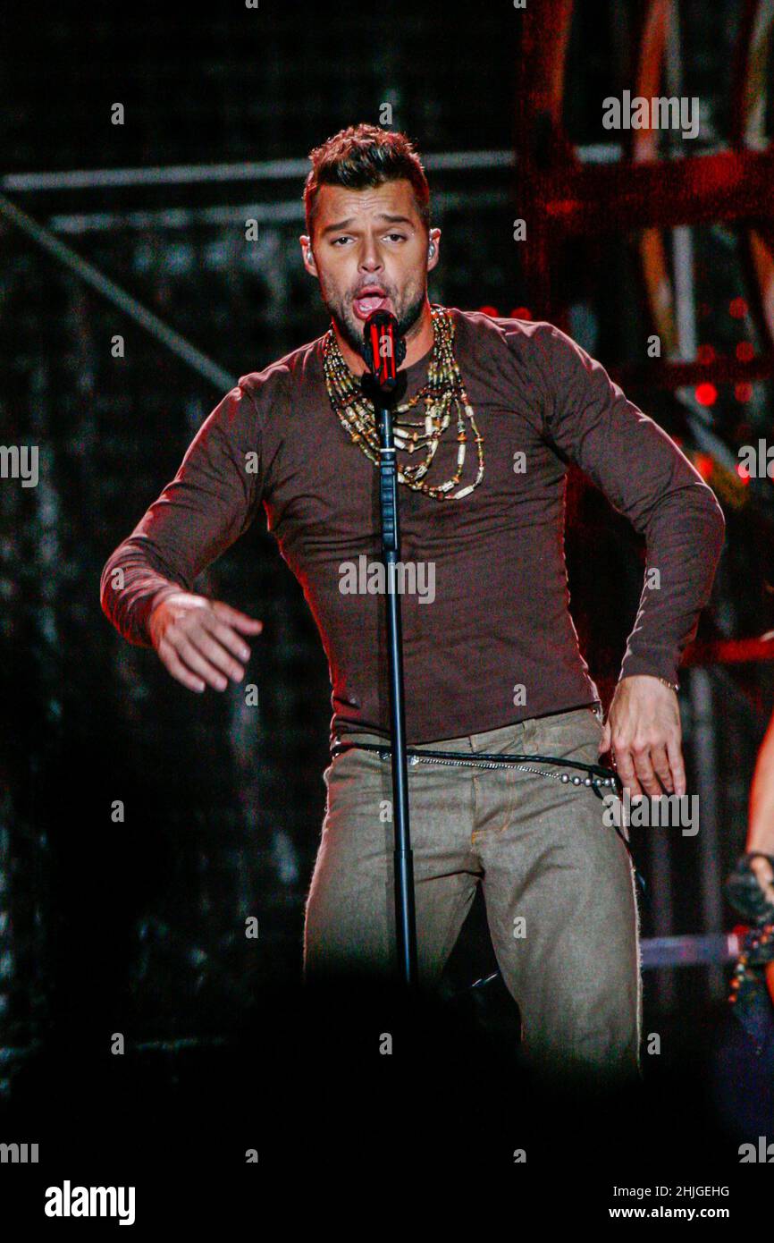 Ricky Martin, Puerto Rican singer in concert at the 2008 Expoforum in ...