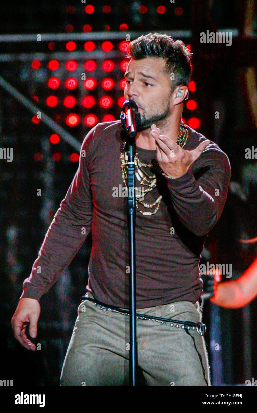 Ricky Martin, Puerto Rican singer in concert at the 2008 Expoforum in ...