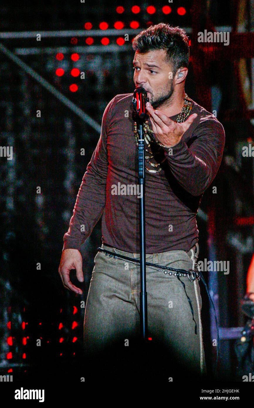 Ricky Martin, Puerto Rican singer in concert at the 2008 Expoforum in ...