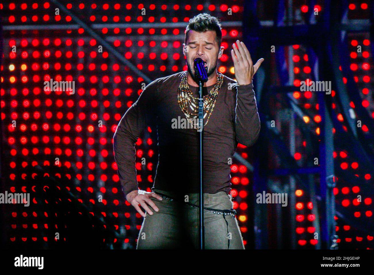 Ricky Martin, Puerto Rican singer in concert at the 2008 Expoforum in ...