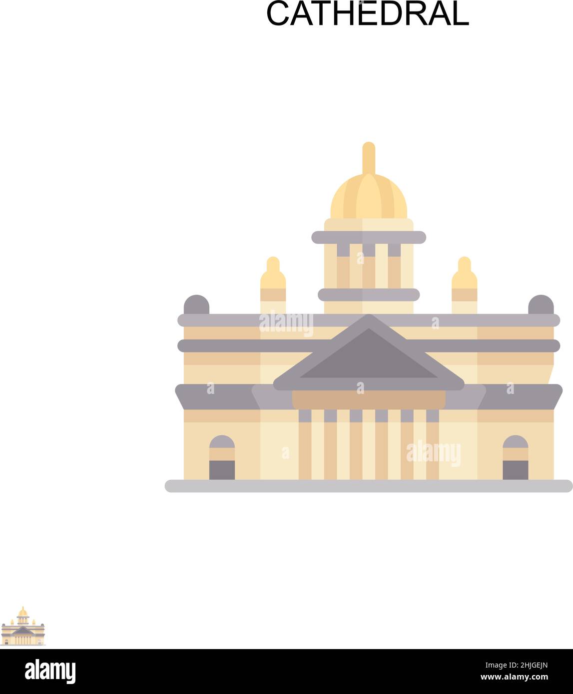 Cathedral Simple vector icon. Illustration symbol design template for ...