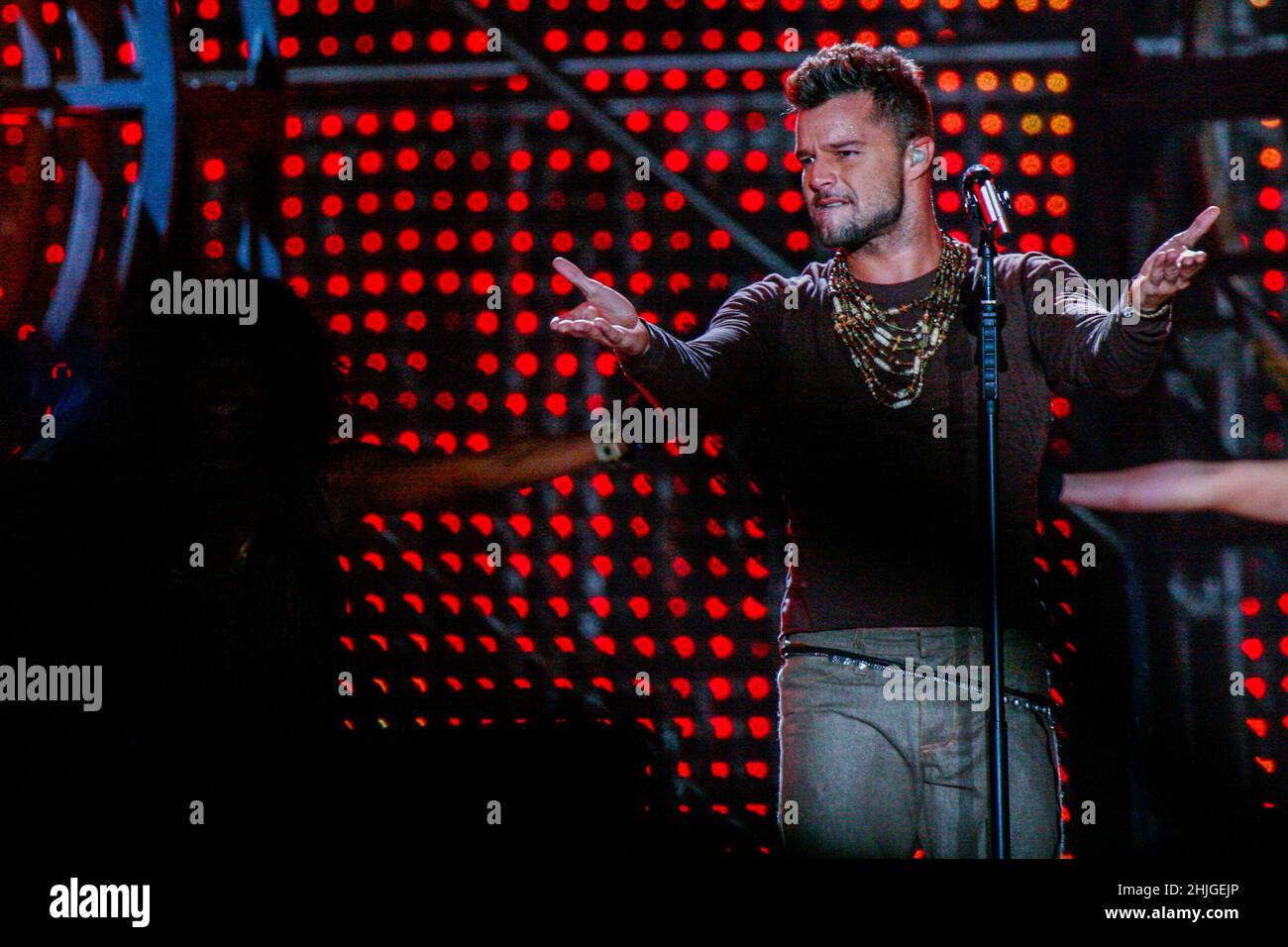 Ricky Martin, Puerto Rican singer in concert at the 2008 Expoforum in ...