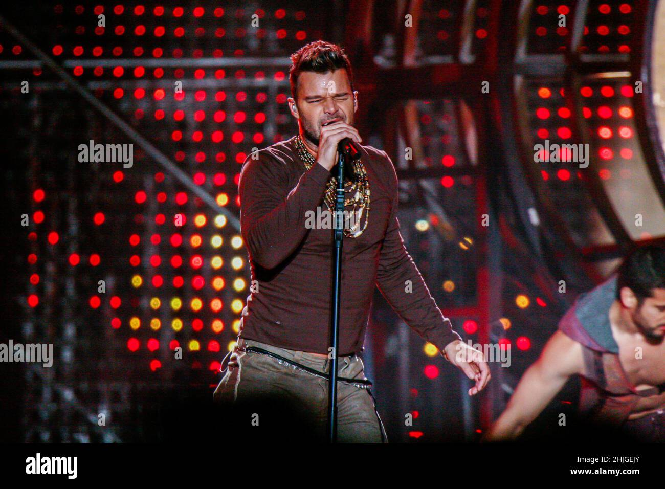 Ricky Martin, Puerto Rican singer in concert at the 2008 Expoforum in ...